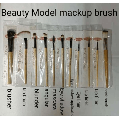 Beauty model brush set.